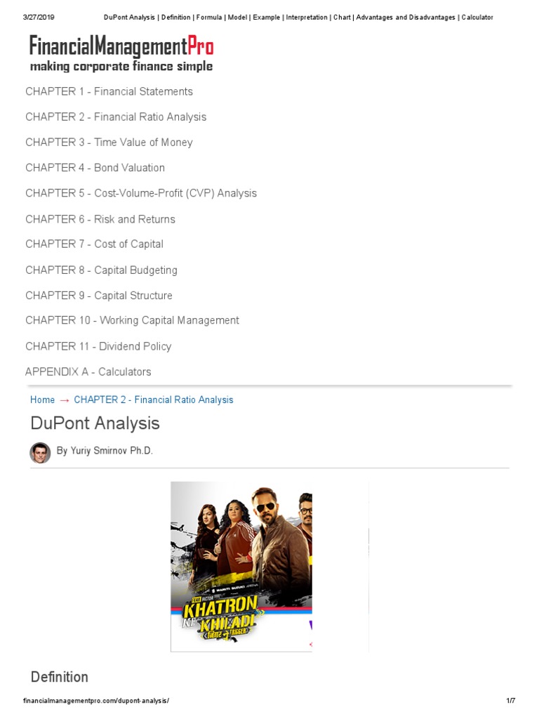 DuPont Analysis - Definition - Formula - Model - Example ...