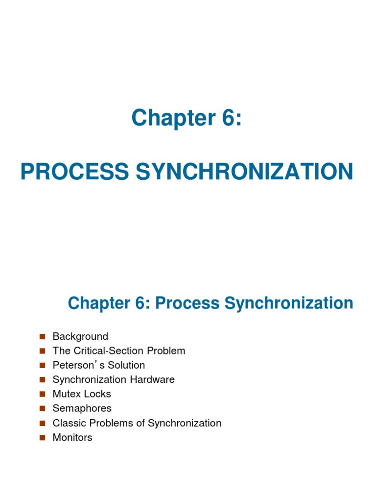 Process Synchronization Pdf Computer Architecture Synchronization