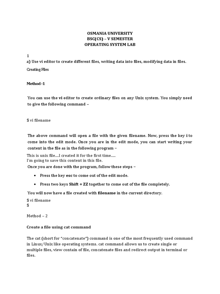 Os Lab | PDF | Text File | Filename