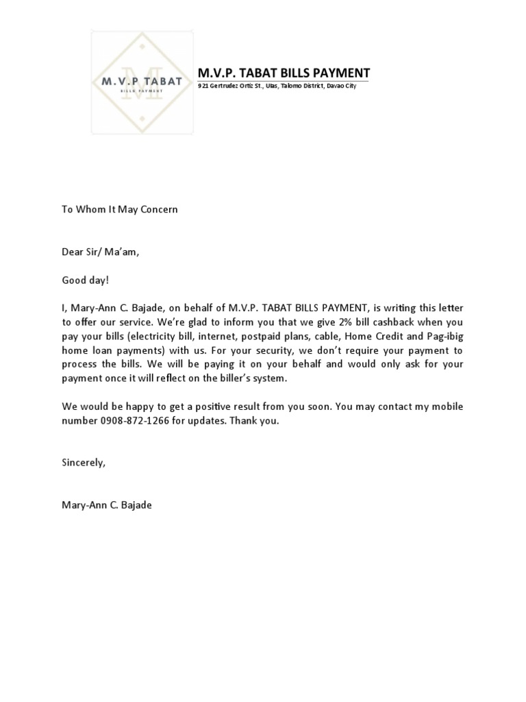 Bills Payment Proposal | PDF