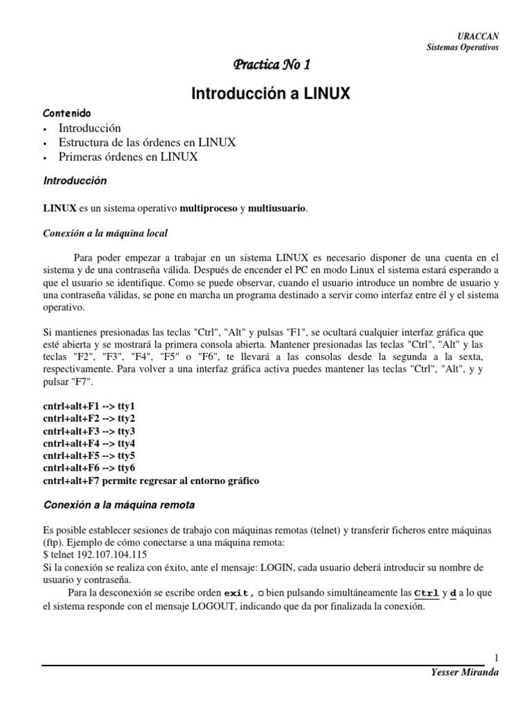 Práctica 1 - Introducción A Linux | PDF | Contraseña | Usuario ...