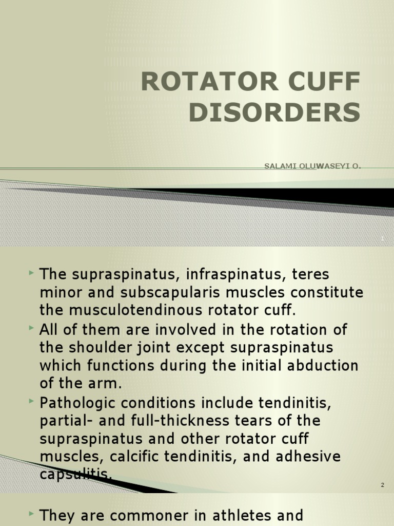 Rotator Cuff Disorders | PDF | Shoulder | Anatomical Terms Of Motion