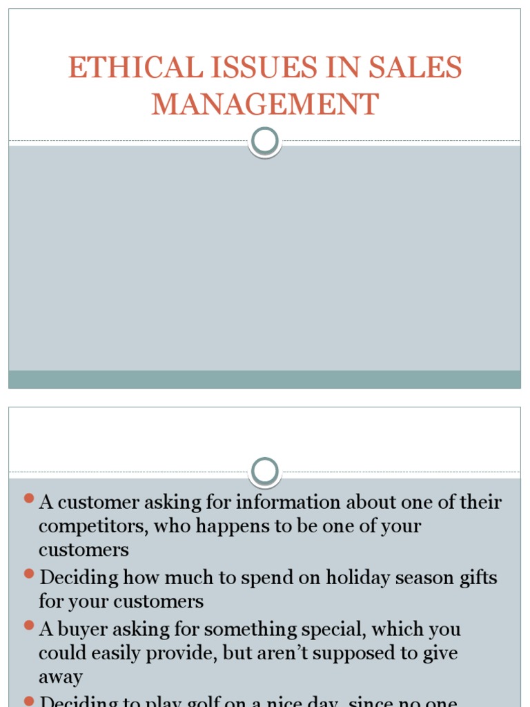 Ethical and Legal Issues in Sales | PDF | Sales | Social Institutions