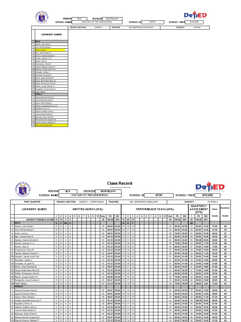 GRADE 7-10 - FILIPINO Grade 5 | PDF