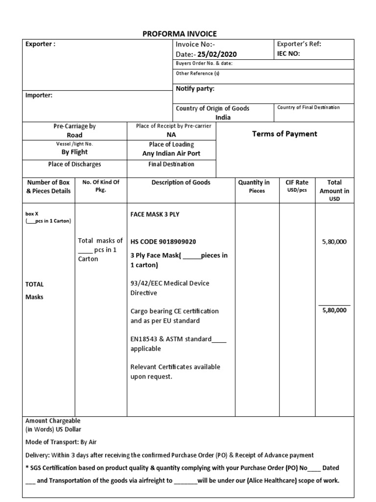 Format | PDF | Invoice | Trade