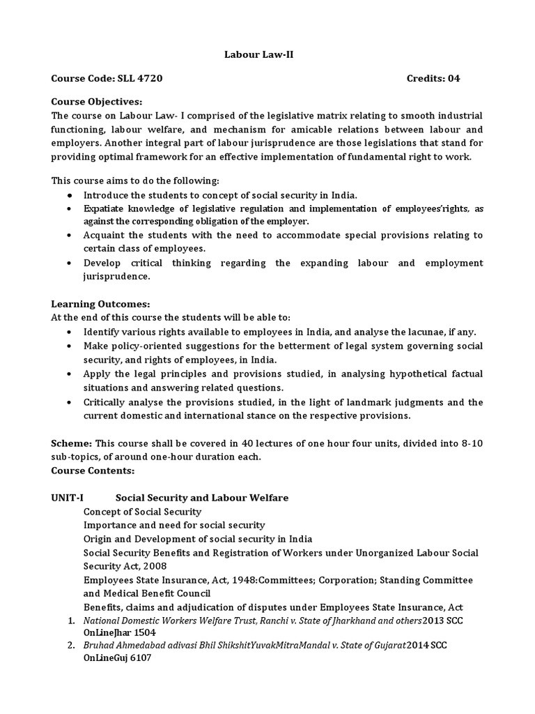 Labour Law-II | PDF | Wage | Employment