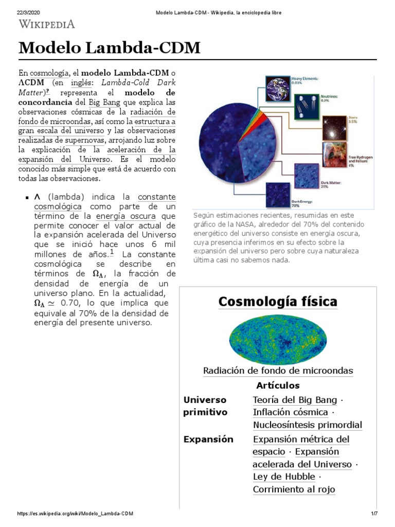 Modelo Lambda-CDM - Wikipedia, La Enciclopedia Libre | PDF | Big Bang ...