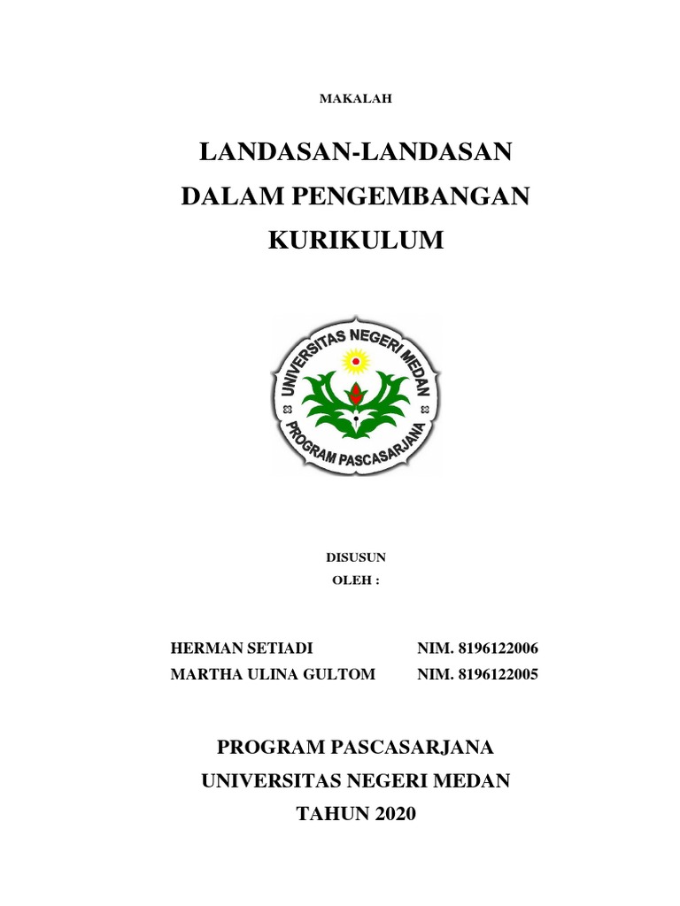 Makalah Landasan Pengembangan Kurikulum | PDF | Karier & Perkembangan | Pengembangan Diri