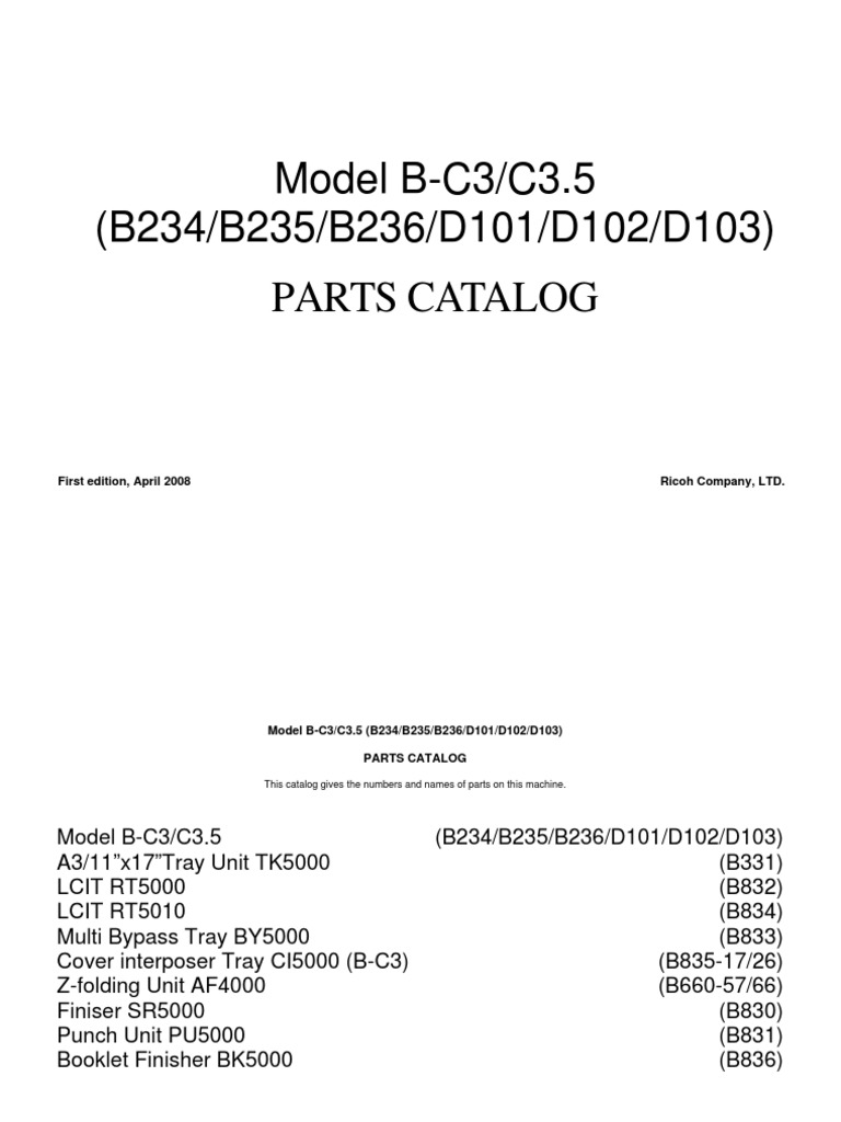 Model B-C3.5 (B234 B235 B236 D101 D102 D103) PDF | PDF | Office ...