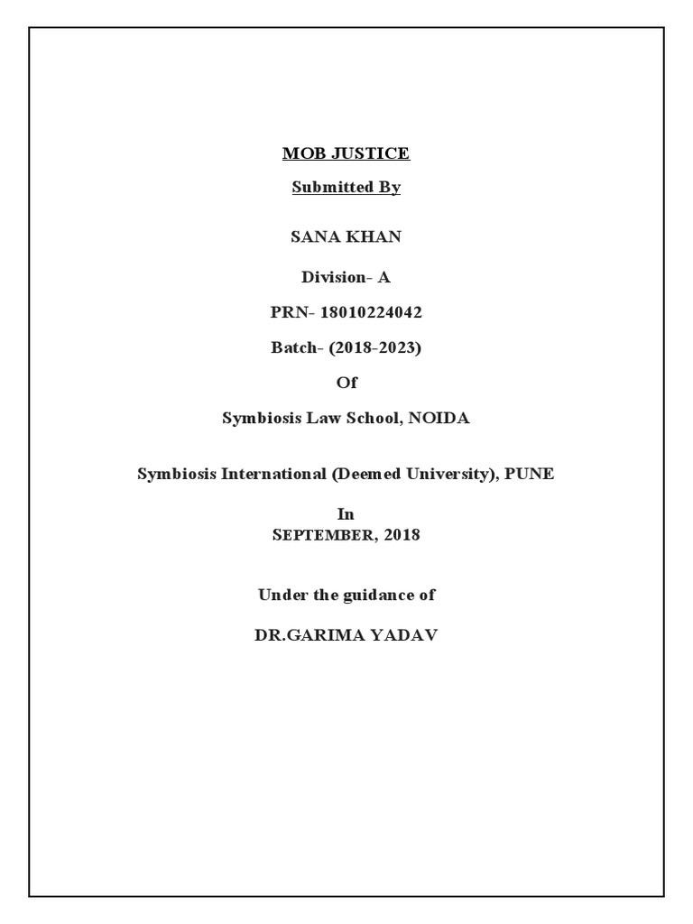 5 Mob Justice | PDF | Lynching | Crime & Violence