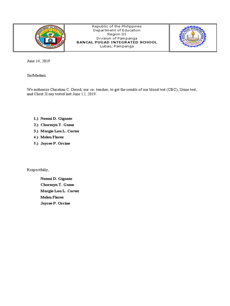 Authorization Letter | PDF