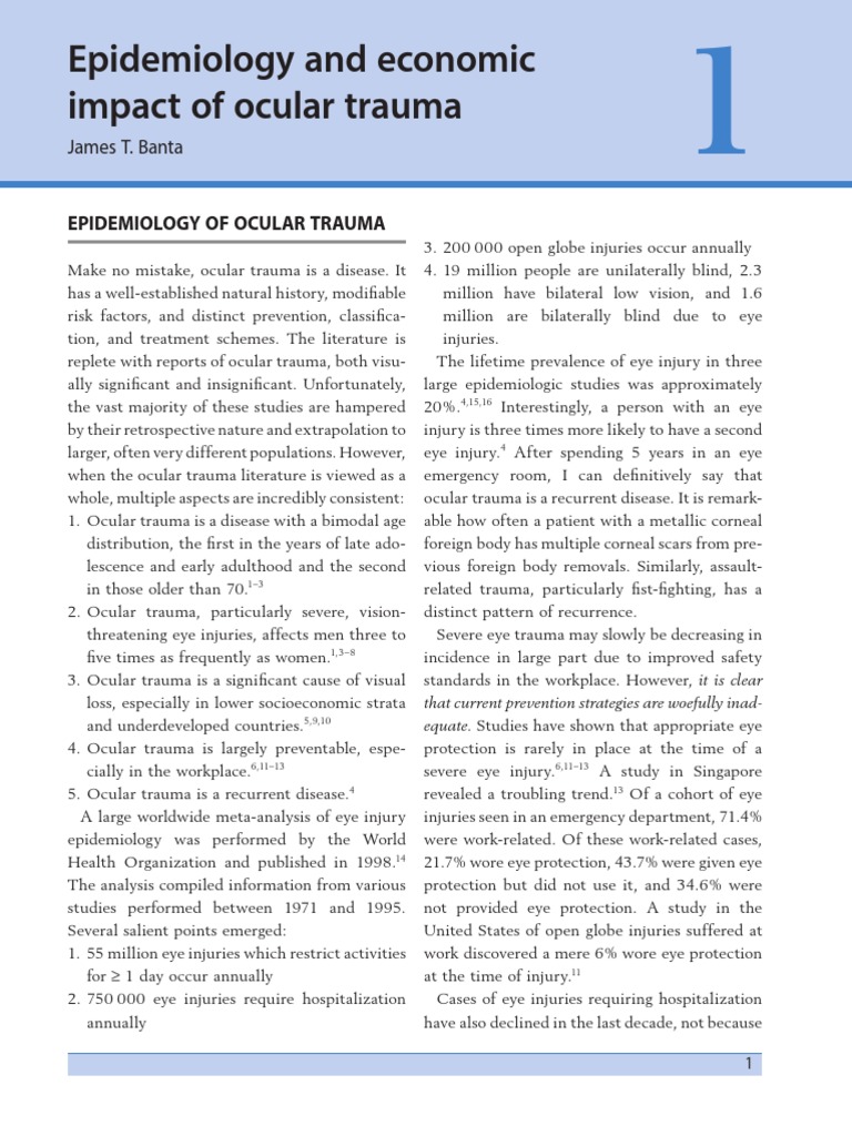 Ocular Trauma - Banta | PDF | Occupational Safety And Health ...