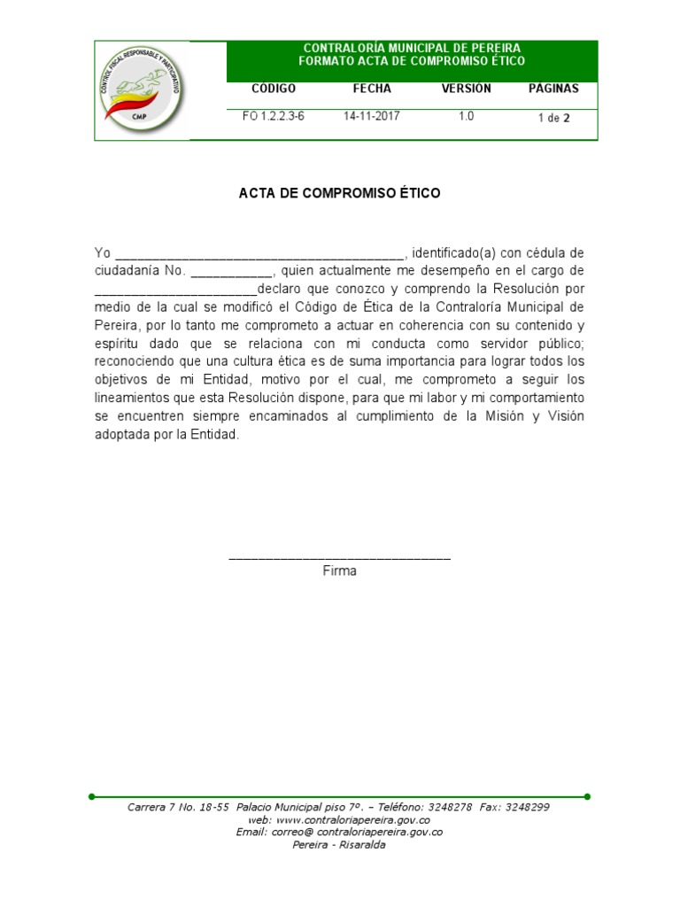 Compromiso Etico | PDF
