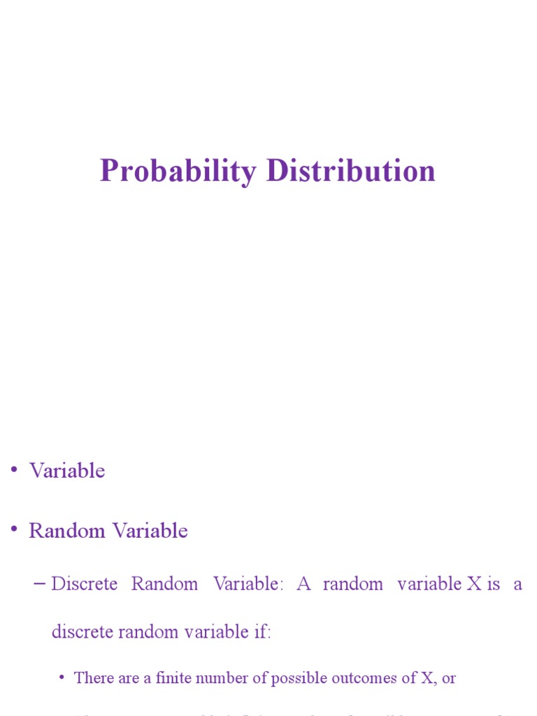 Probability Distribution | PDF | Probability Distribution | Random Variable