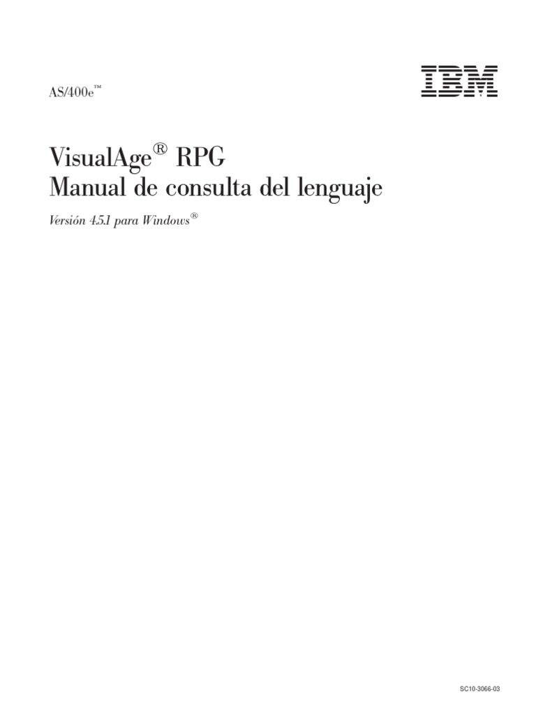 Visualage MANUAL DE CONSULTA DEL LENGUAJE | PDF | SQL | Puntero (Programación de computadora)