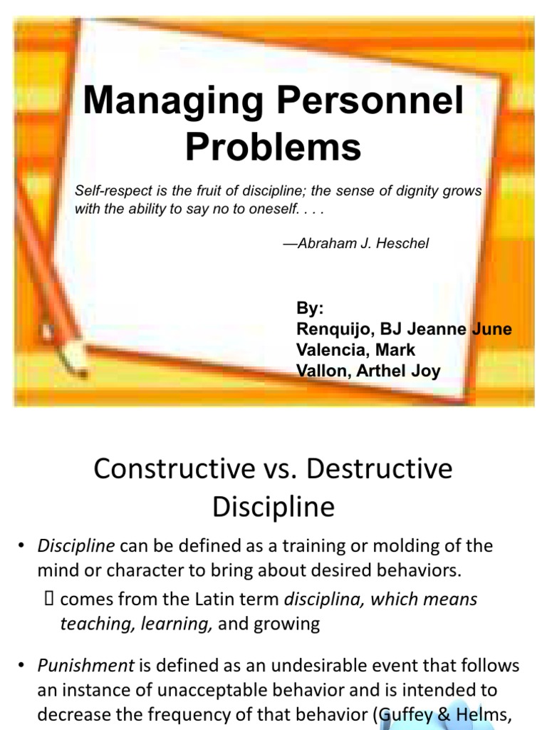 Managing Personnel Problems | Occupational Stress | Employment