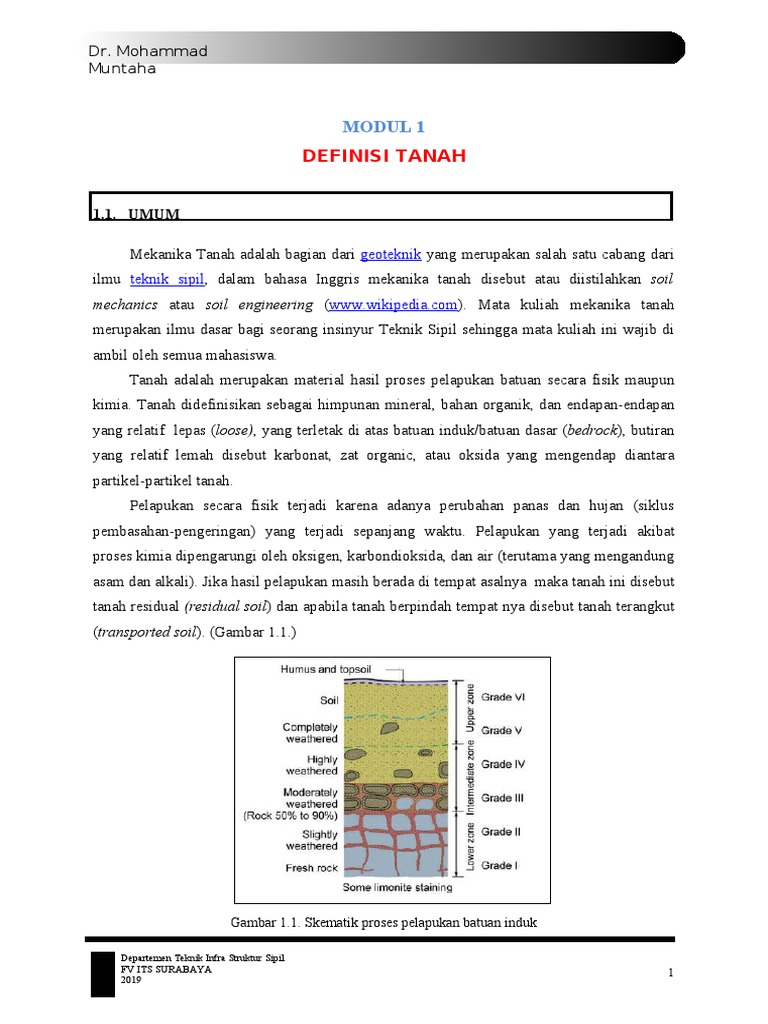 Modul 1 Definisi Tanah | PDF