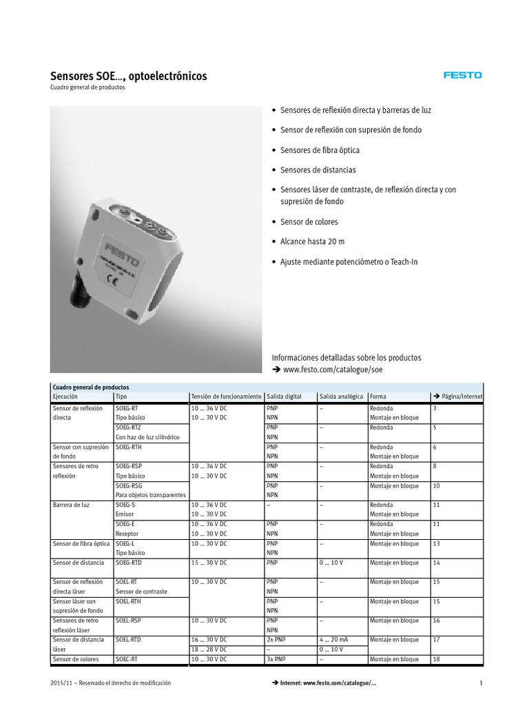 Sensor Opticos FESTO | PDF | Diodo emisor de luz | Resistencia ...