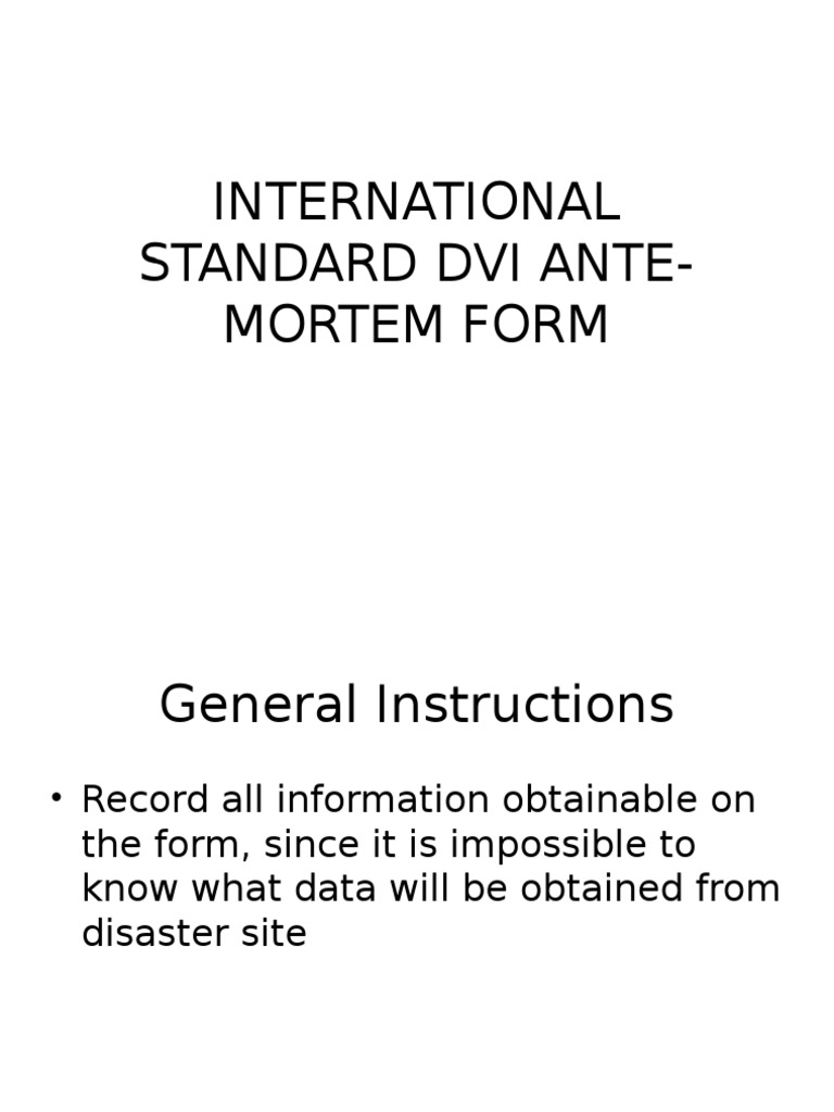DVI Ante-Mortem and Post-Mortem Forms | PDF | Career & Growth | Finance ...