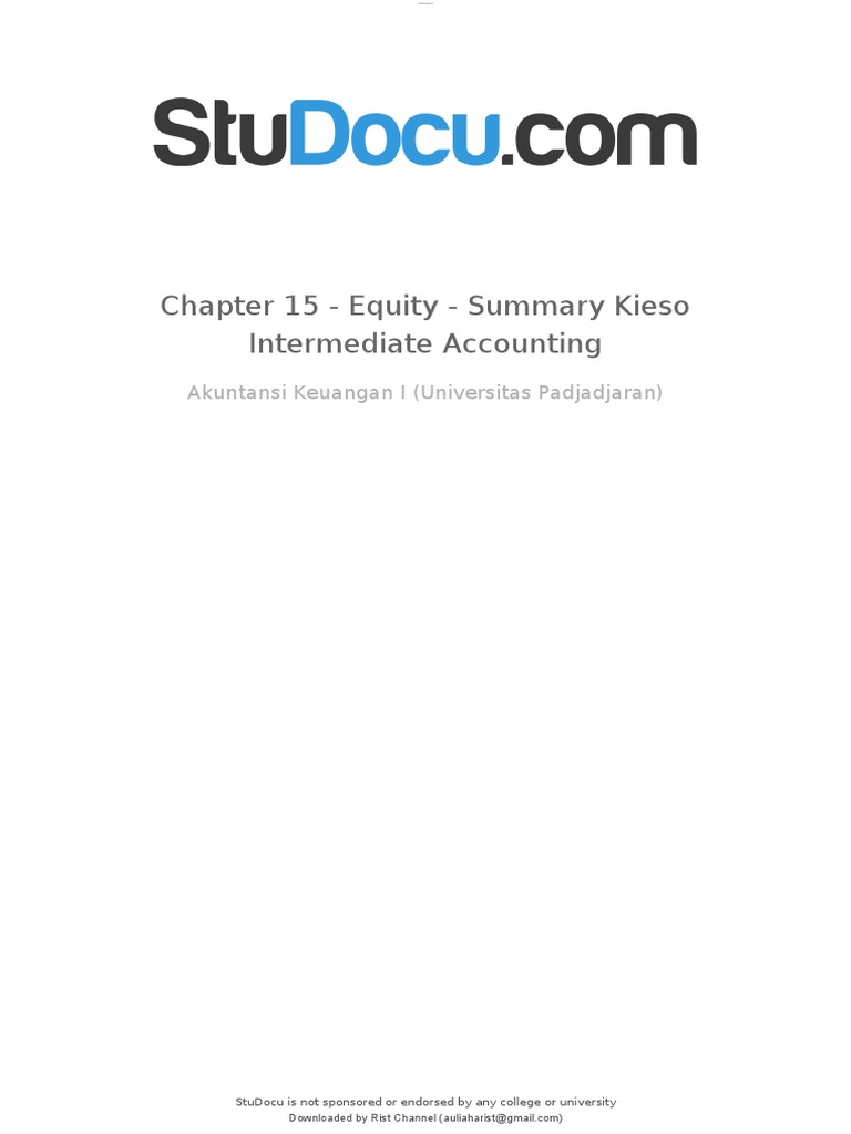 Chapter 15 Equity Summary Kieso Intermediate Accounting | PDF