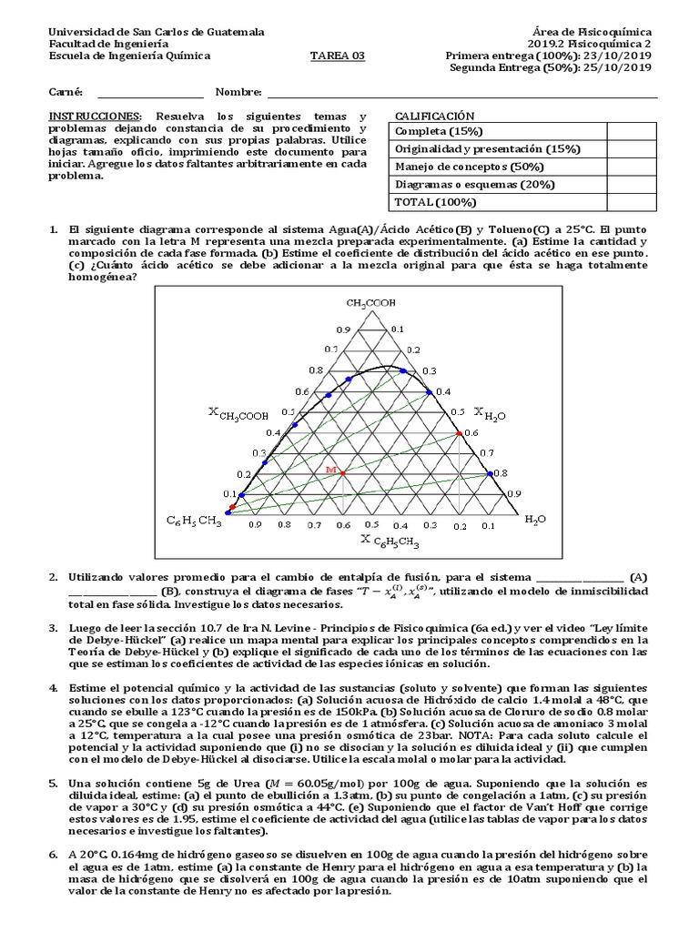 FQ2-2019.2 Tarea 03 | PDF | Concentración | Agua
