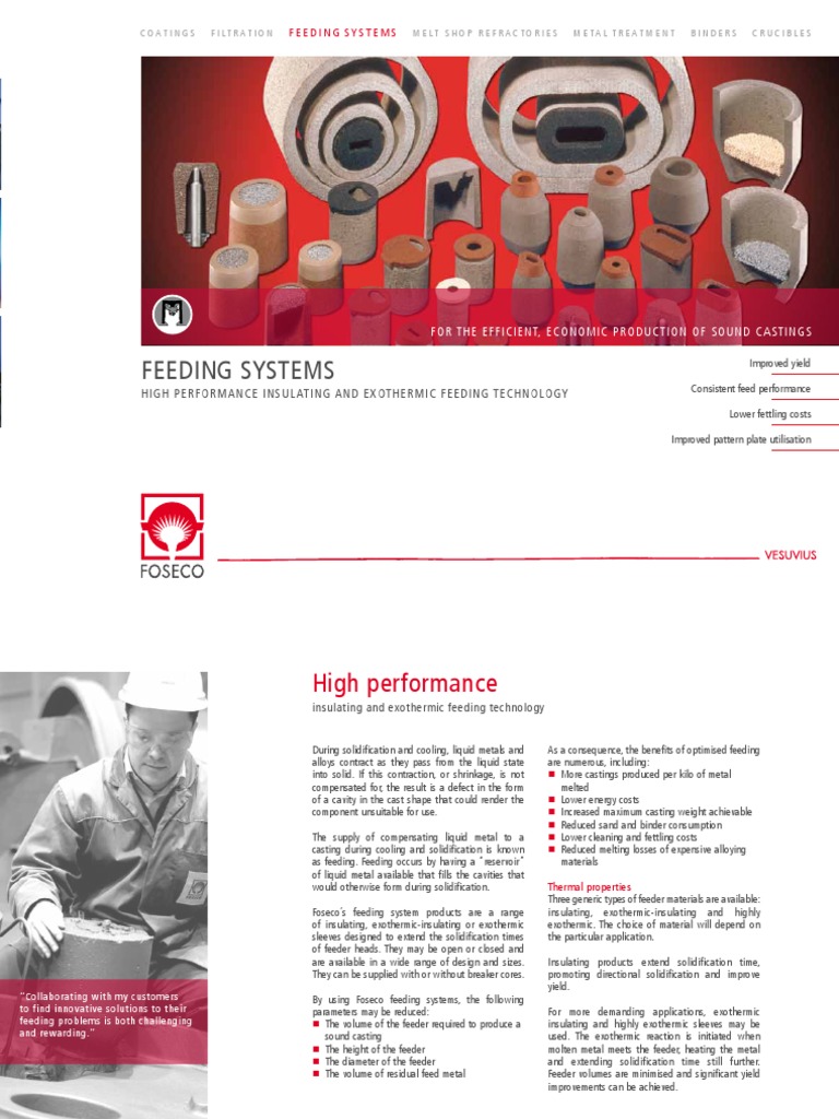 FEEDING SYSTEMS - Foseco | PDF | Foundry | Casting (Metalworking)