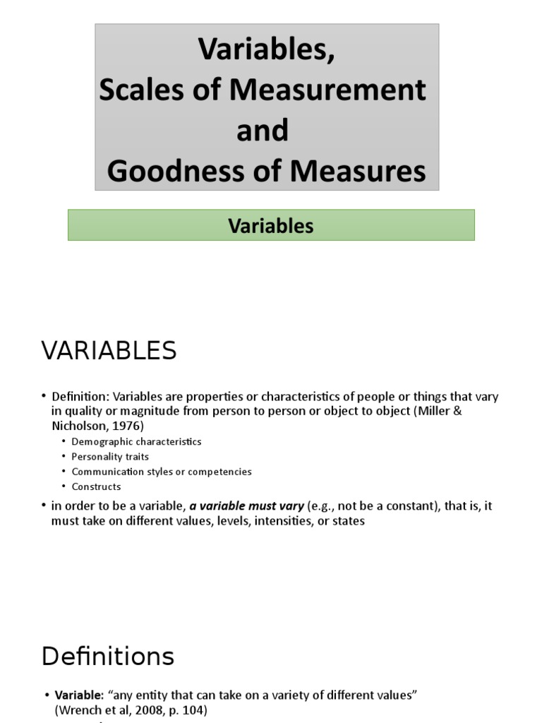 Lecture 3 (Scales of Measurement) | PDF | Validity (Statistics) | Level ...