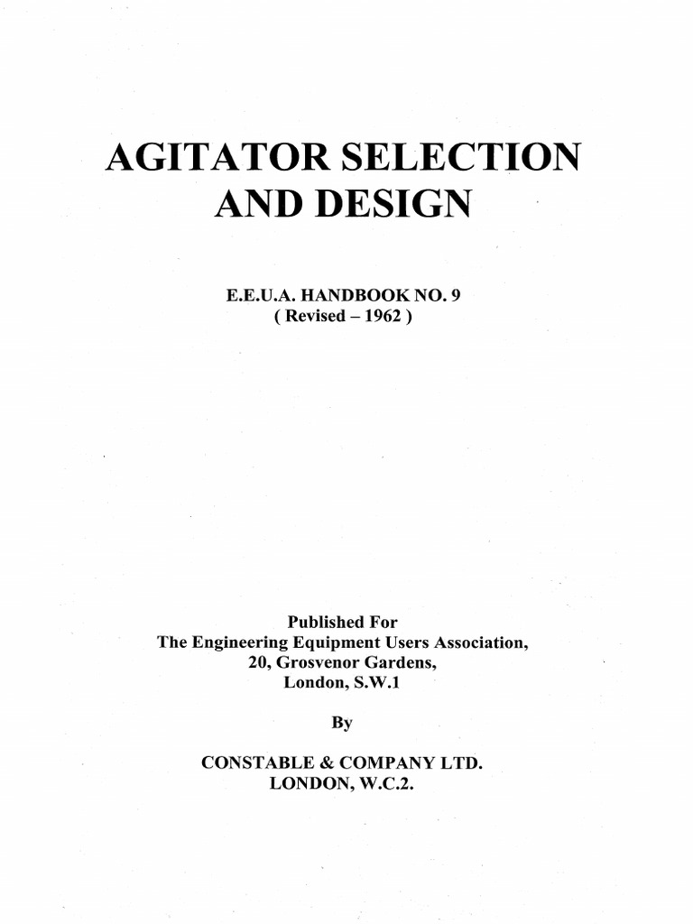 Agitator Selection & Design-EEUA Handbook | PDF