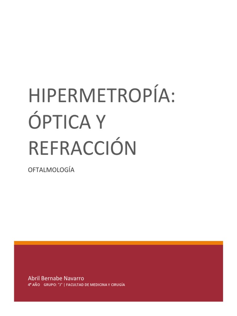Defectos de La Refracción | PDF | Ojo humano | Percepción visual