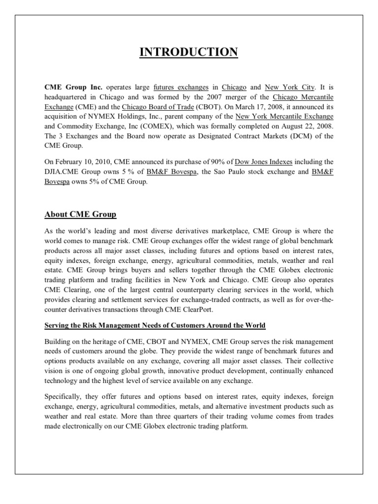 Introduction of CME Group Final | Download Free PDF | Chicago ...