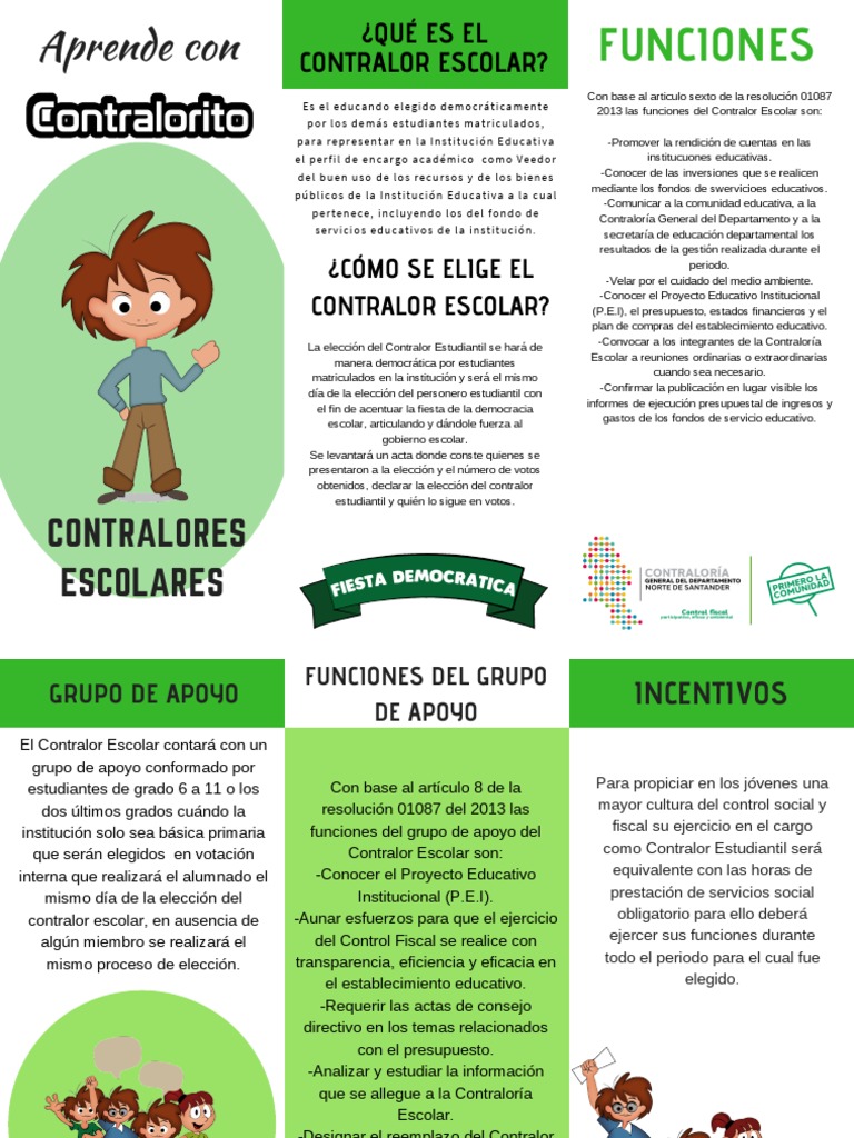 Funciones Del Contralor Estudiantil | PDF | Gobierno | Esfera pública