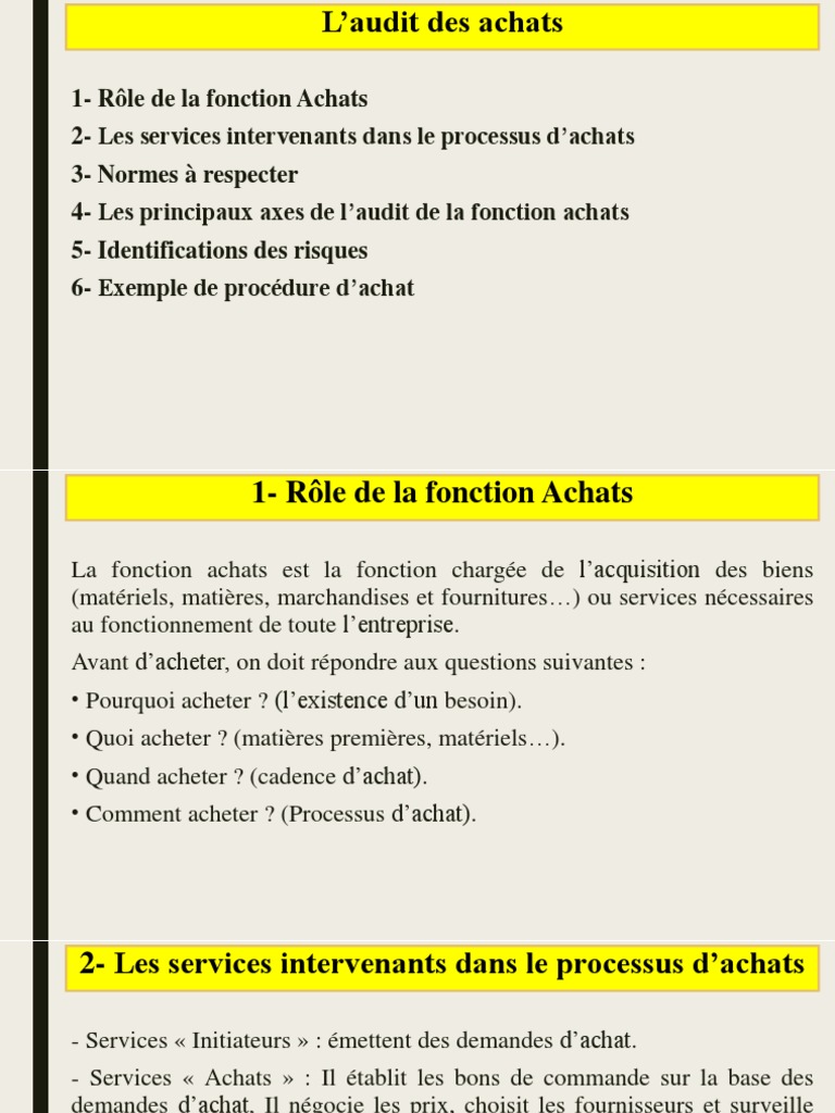 Audit Achat | PDF | Audit | Facture