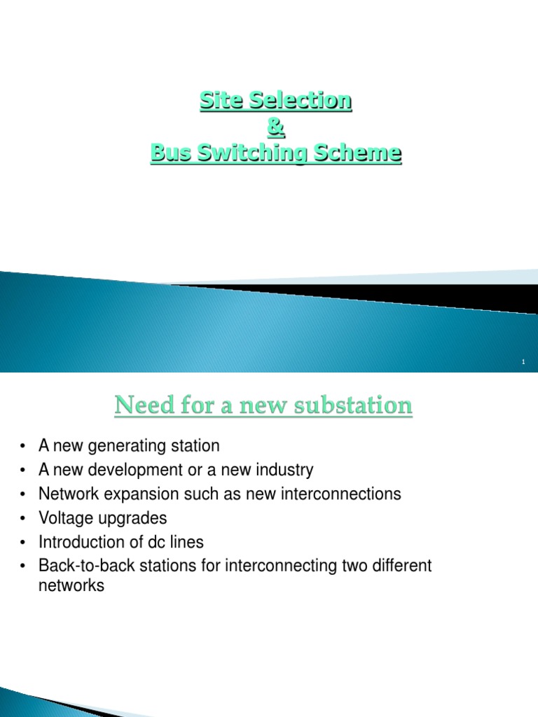Site Selection Bus Scheme For Substation | PDF | Electrical Substation ...
