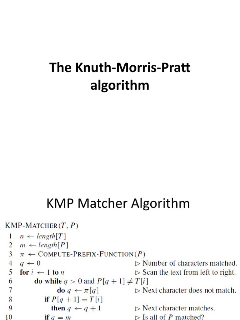 5the Knuth Morris Pratt Algorithm Pdf Mathematical Objects 