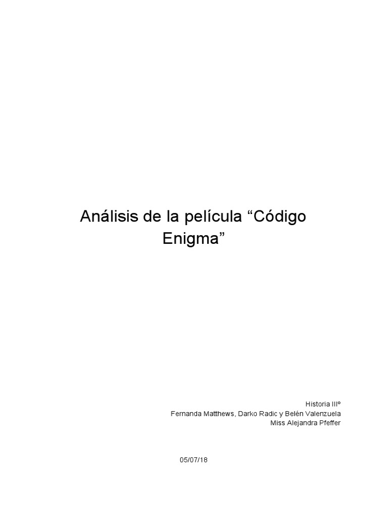 Analisis "Codigo Enigma" PDF | PDF | Alan Turing | Segunda Guerra Mundial
