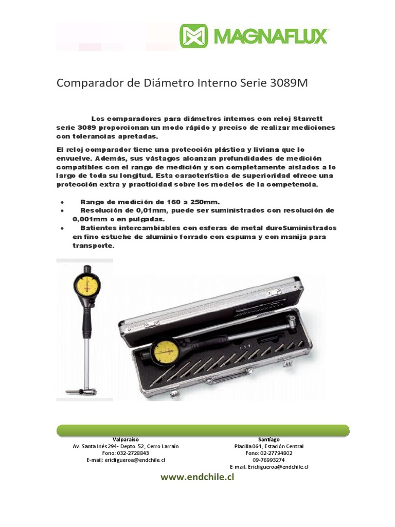 ALEXOMETRO - MEDIDOR Diámetro Interno Serie 3089M | PDF