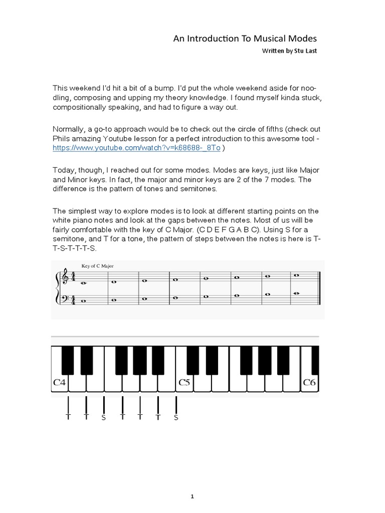 Introduction To Modes | PDF | Mode (Music) | Minor Scale