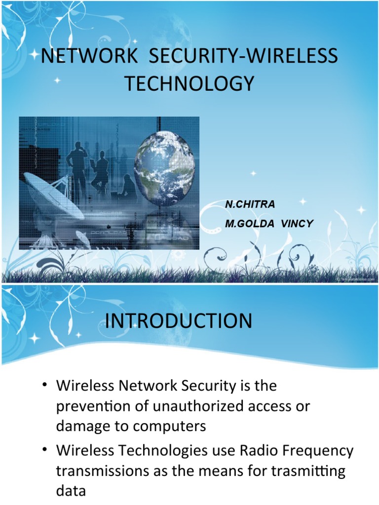 Network Security-Wireless Technology: N.Chitra M.Golda Vincy | PDF ...
