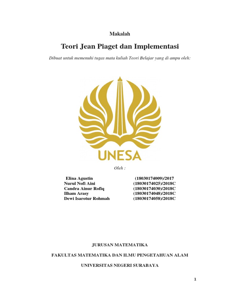 Teori Perkembangan Kognitif Jean Piaget dan Implementasinya dalam ...