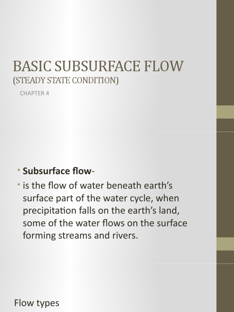 Basic Subsurface Flow Chapter 4 | PDF | Aquifer | Hydrogeology
