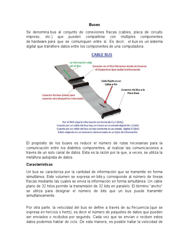 Tipos y características de buses en computación | PDF | Hardware de la ...