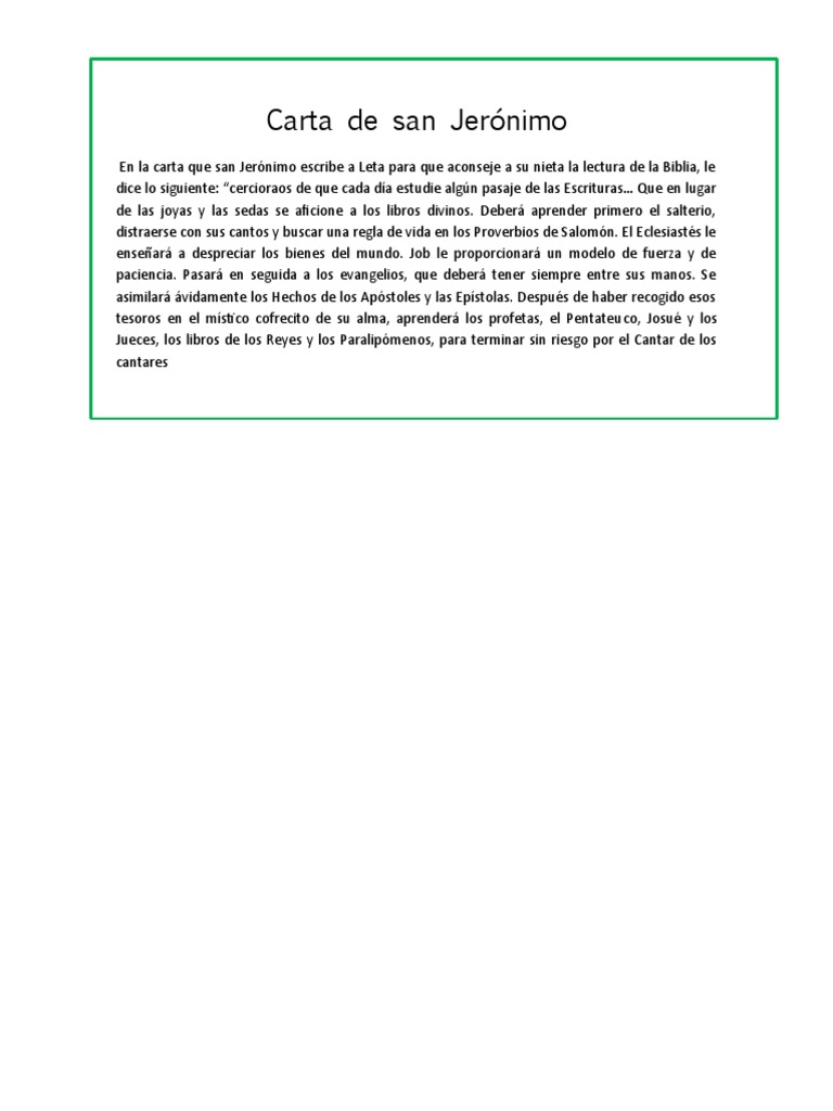Carta de San Jerónimo | PDF