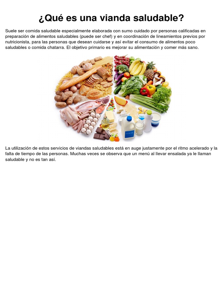 Qué Es Una Vianda Saludable | PDF | Salud y bienestar