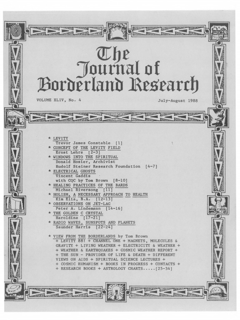 Journal of Borderland Research Vol XLIV No 4 July August 1988 | PDF ...