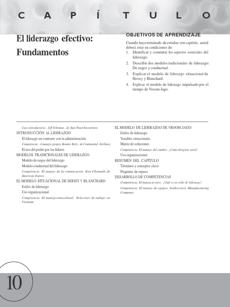 Liderazgo Efectivo. Fundamentos | PDF | Liderazgo | Conceptos psicologicos