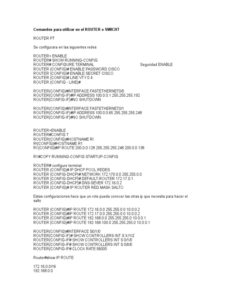 Comandos Redes y Comunicaciones | PDF | Dirección IP | Arquitectura de ...