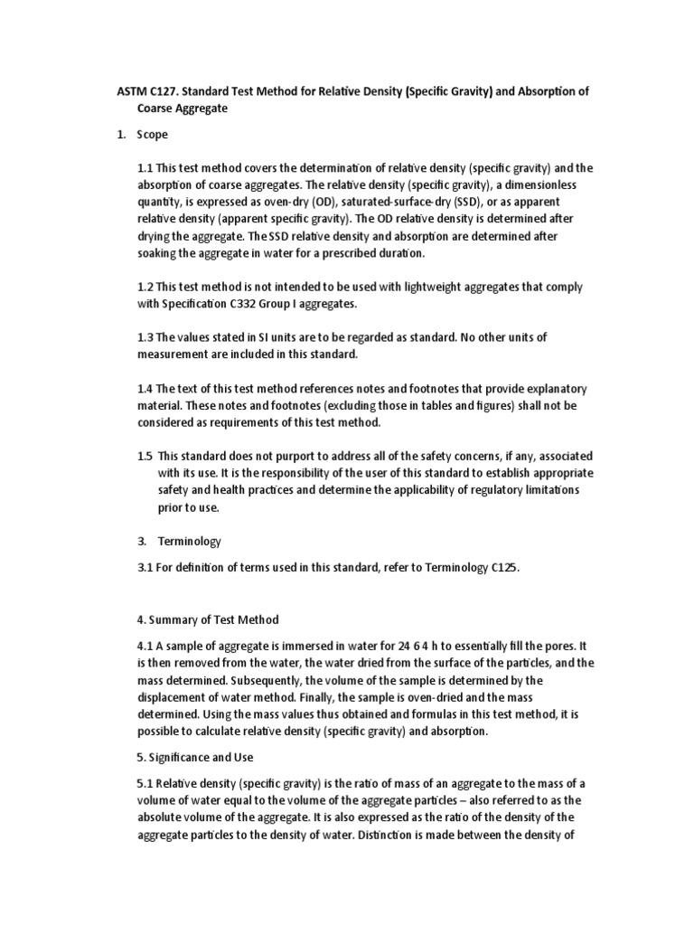 Astm C127 | PDF | Density | Porosity