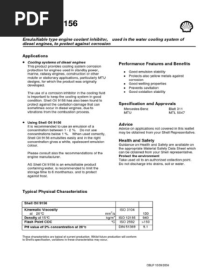 Ficha Tecnica Shell Oil 9156 PDF PDF Coolant Corrosion, 59% OFF