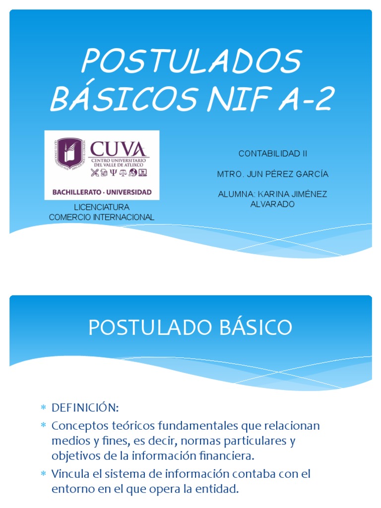 Postulados Básicos Nif A-2 | PDF | Finanzas y dinero