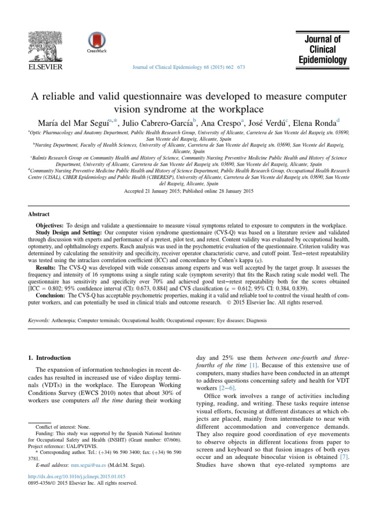 A Reliable and Valid Questionnaire Was Developed To Measure Computer ...